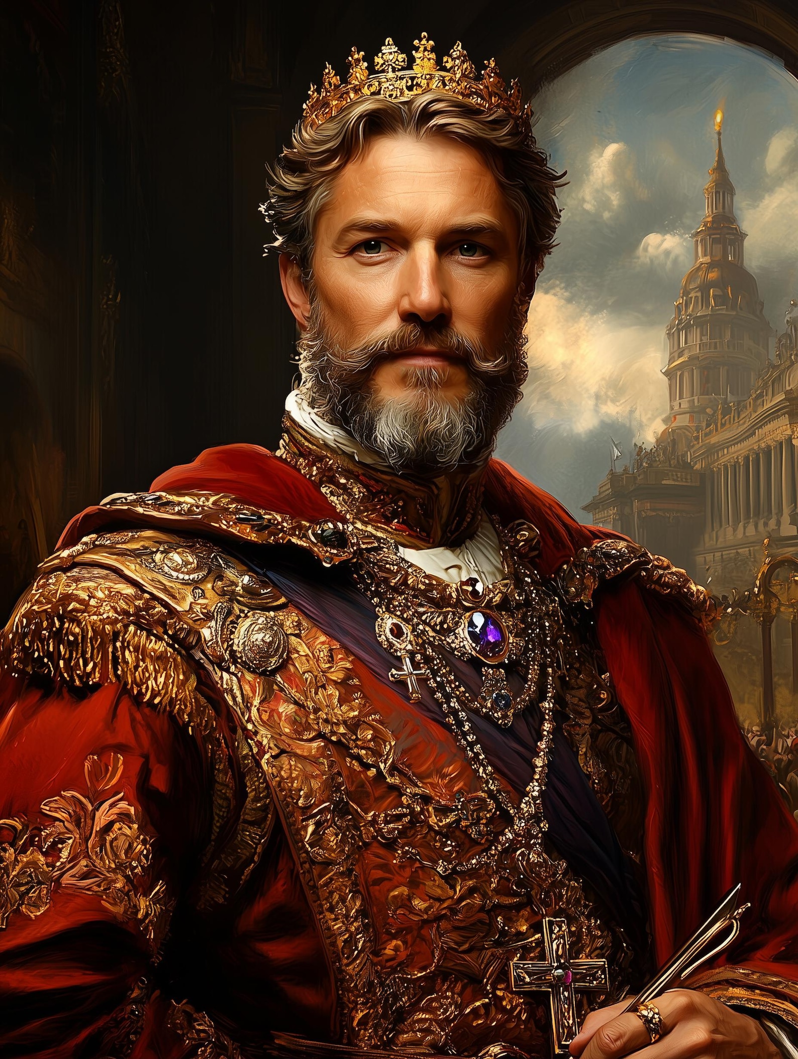 Personalized Royal Portrait, Custom King Portrait From Photo ...