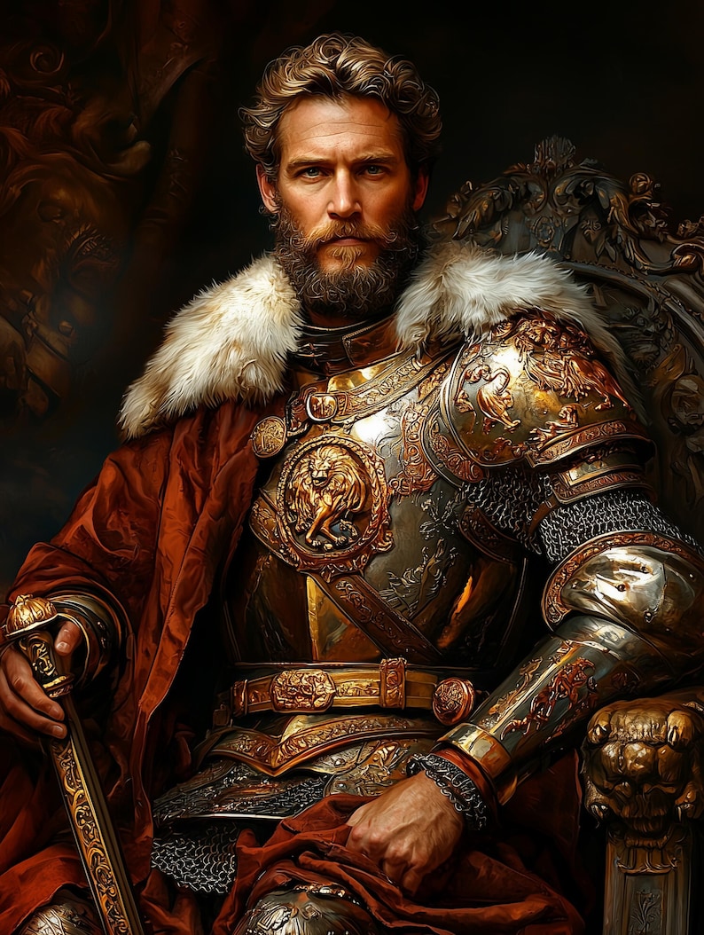 Custom King Portrait From Photo, Personalized Royal Portrait ...