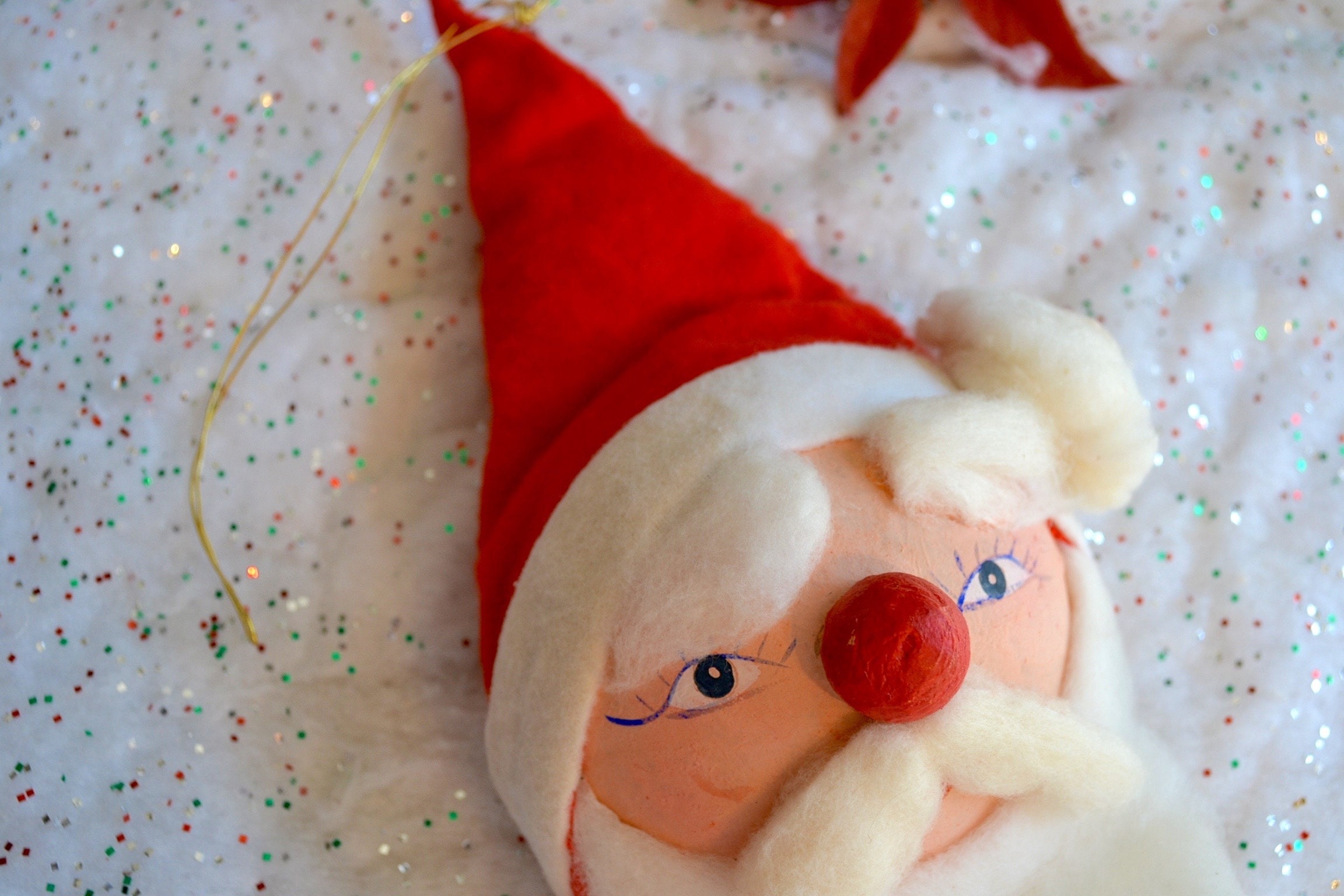 Vintage Christmas Santa Head Ornament Decoration Paper Mache - Etsy