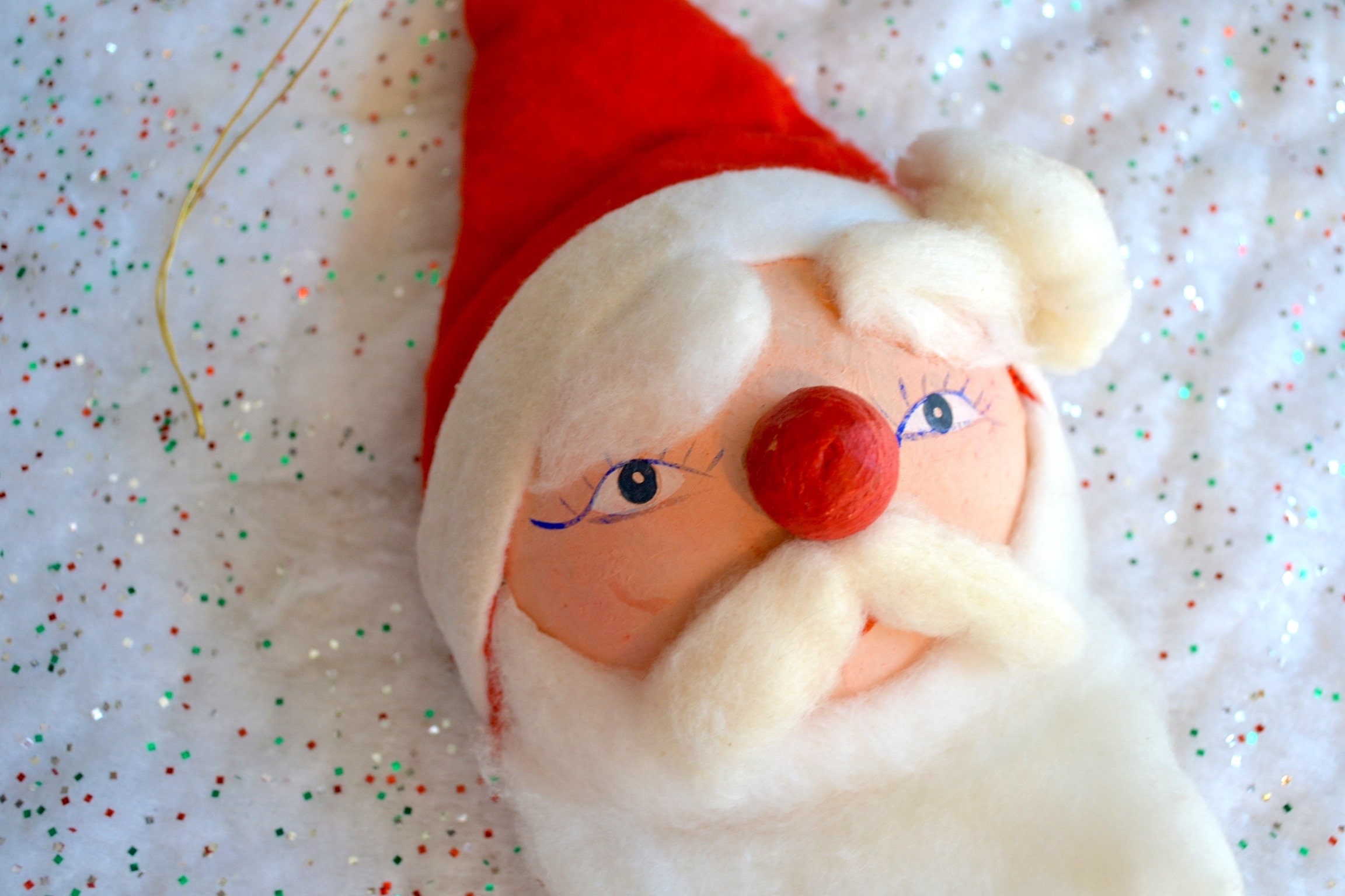 Vintage Christmas Santa Head Ornament Decoration Paper Mache - Etsy