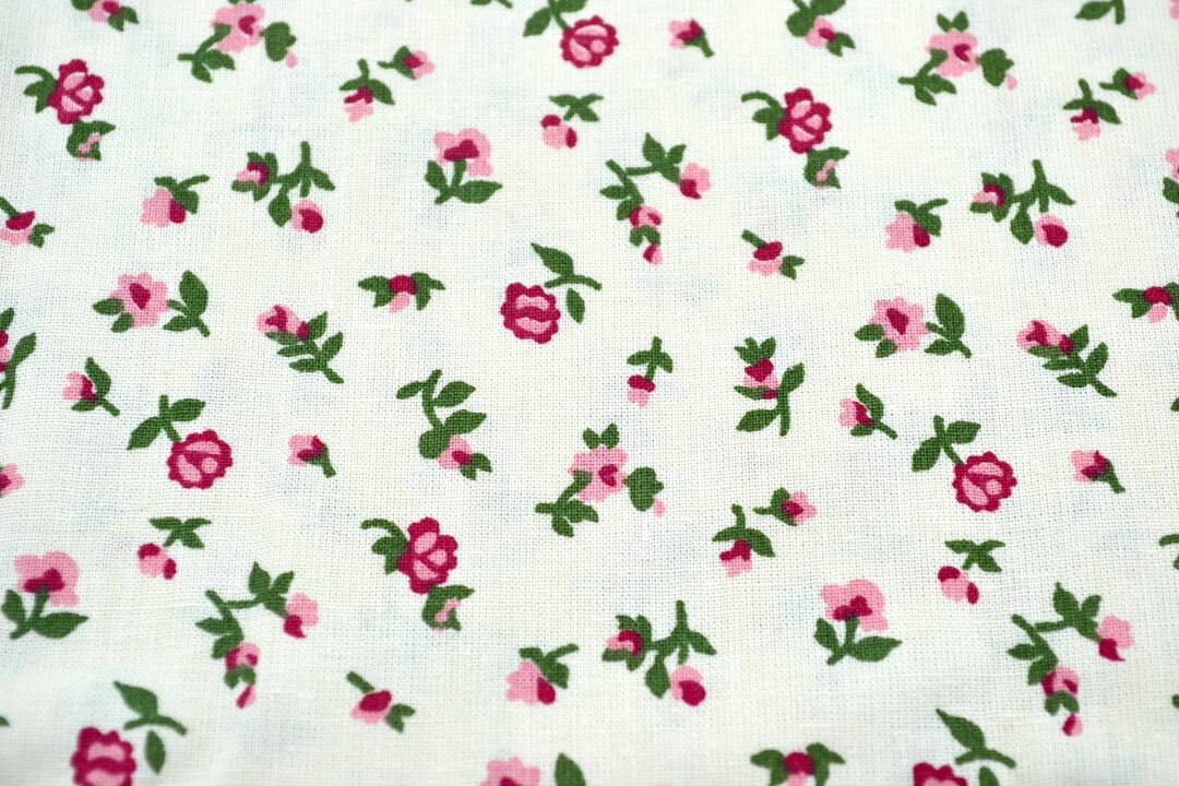 Vintage Pink Roses Cotton Fabric - Winky Textiles - 60" Wide - Etsy