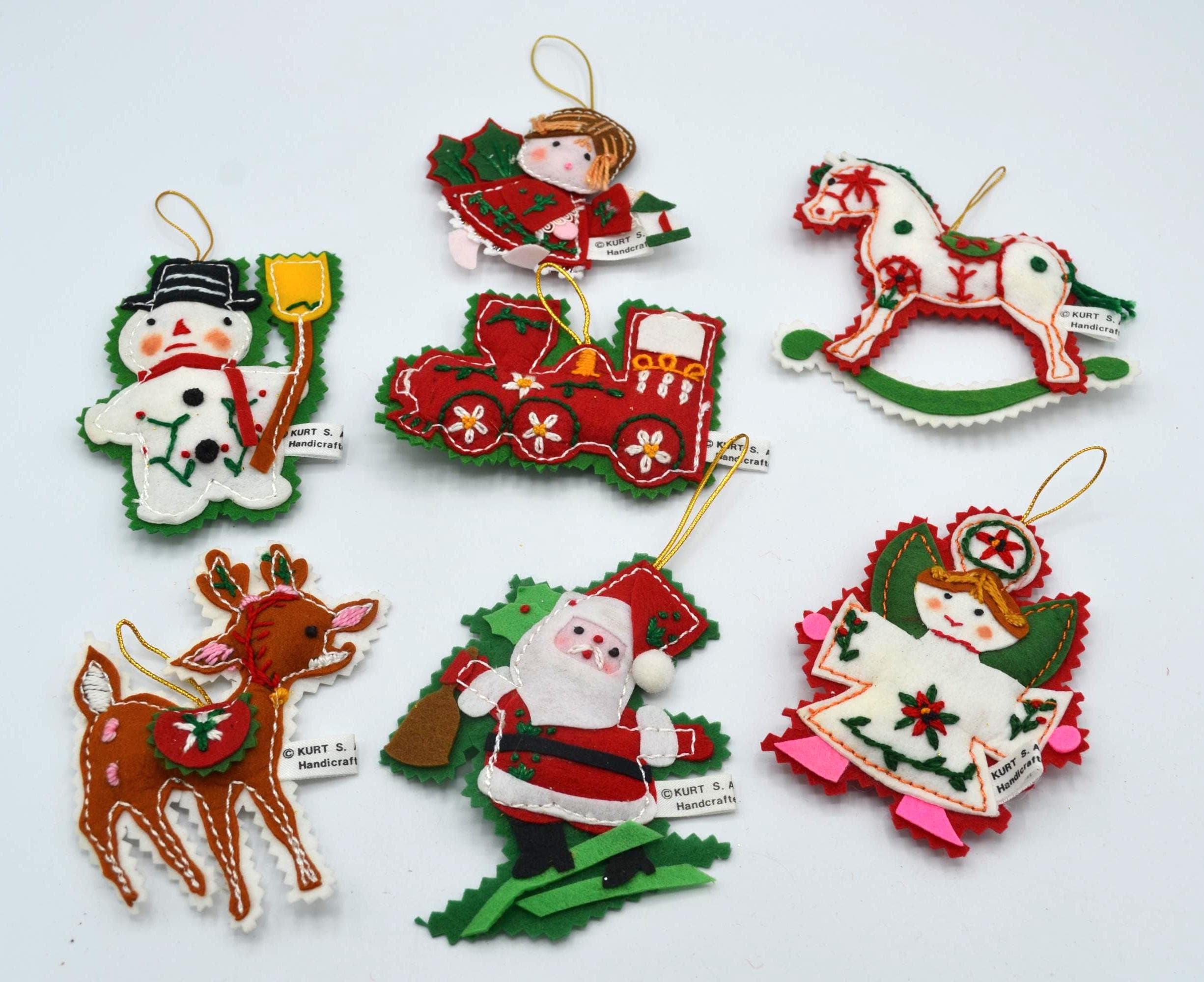 Vintage Felt Christmas Ornaments - Kurt Adler Collection of 7 - Etsy