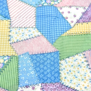 Vintage Cranston Fabric - Pastel Calico Patchwork Print - Cotton by the ...