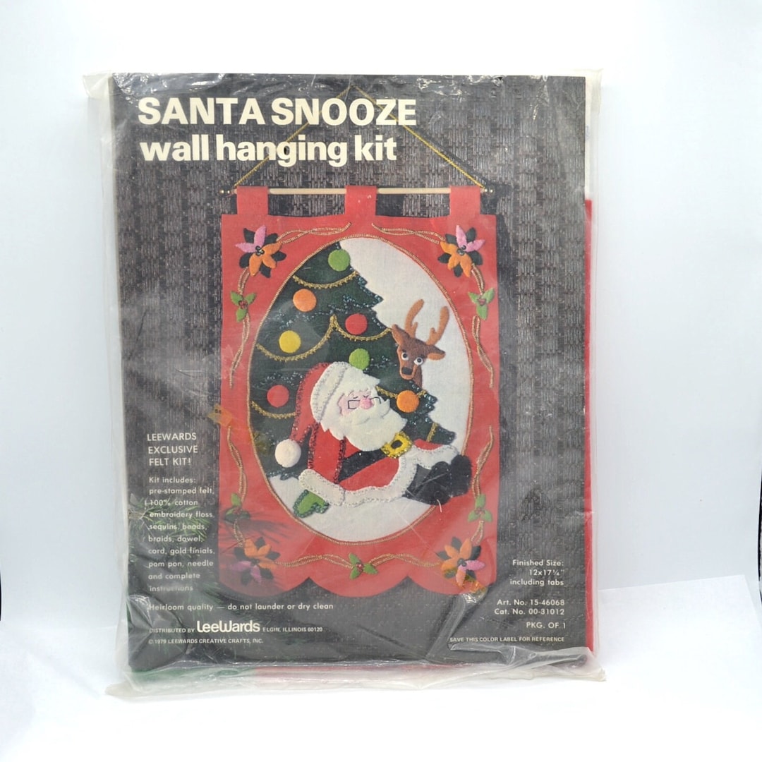 Vintage Lee Wards Felt Christmas Kit - Santa Snooze and Reindeer ...