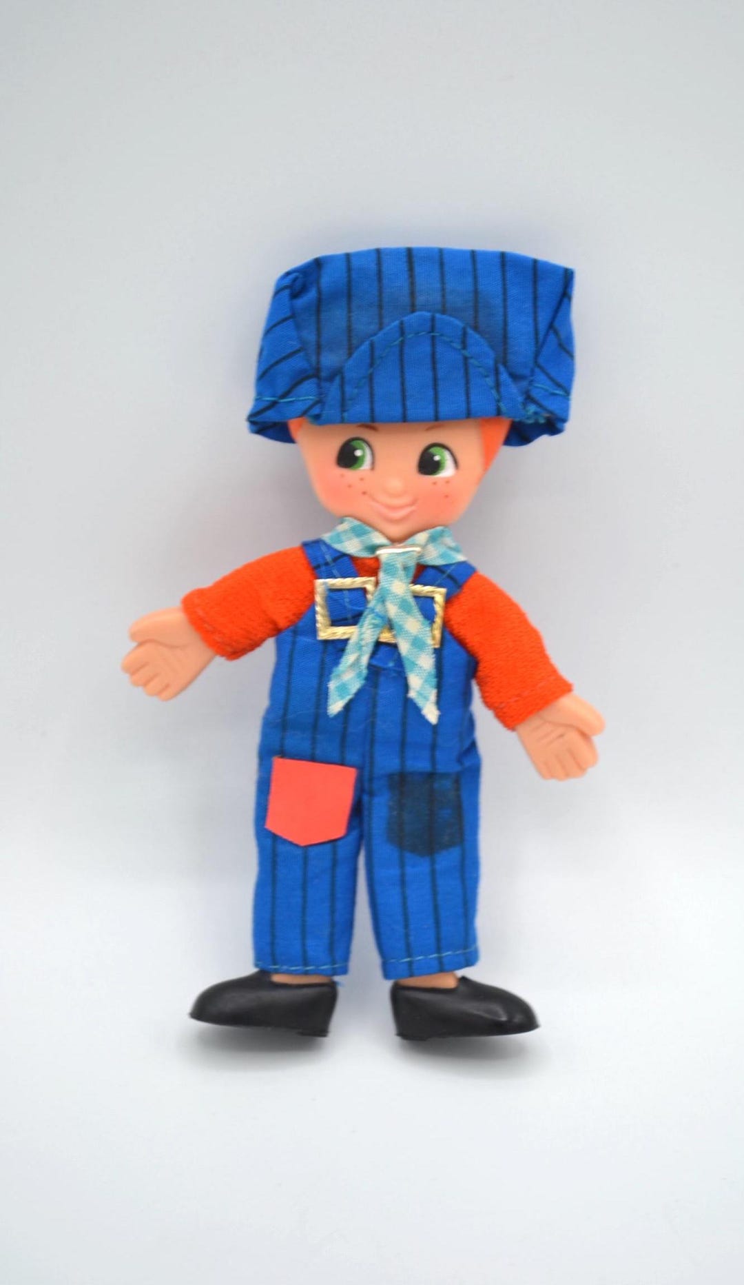 Vintage Flatsy Doll by Ideal - Boy Train Conductor With Outfit Hat and ...