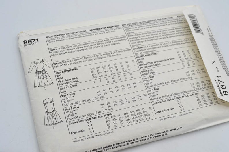 Vintage Simplicity Sewing Pattern - Gunne Sax Dress Jessica Mcclintock ...