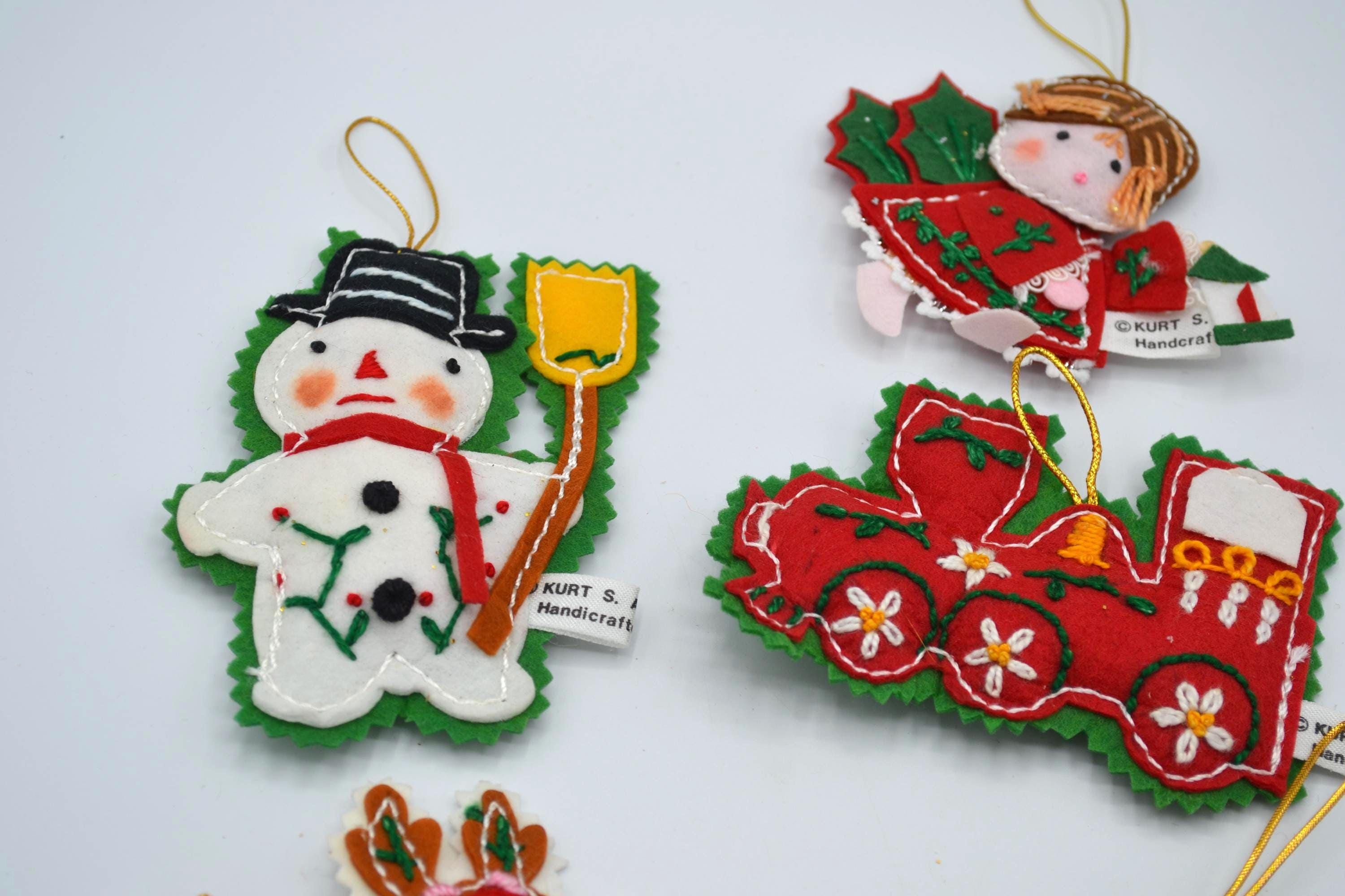 Vintage Felt Christmas Ornaments - Kurt Adler Collection of 7 - Etsy