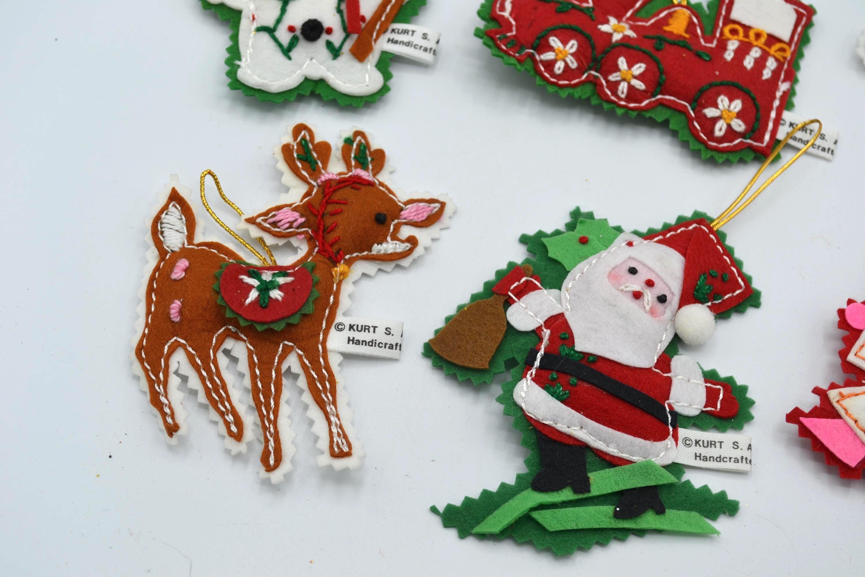 Vintage Felt Christmas Ornaments - Kurt Adler Collection of 7 - Etsy
