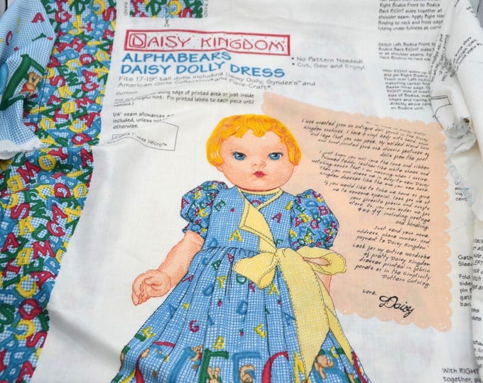 Vintage Daisy Kingdom Fabric - Alphabears Daisy Dolly Dress to Cut and ...