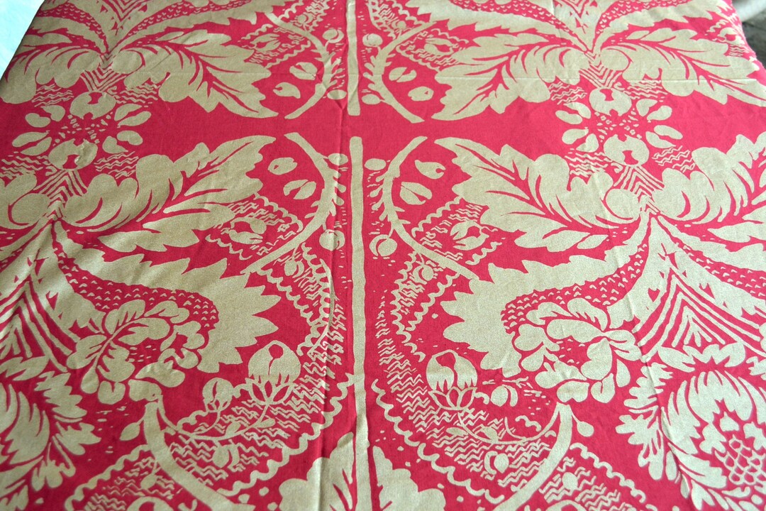 Vintage Marimekko Fabric Fandango Jacobean Floral in Red and - Etsy