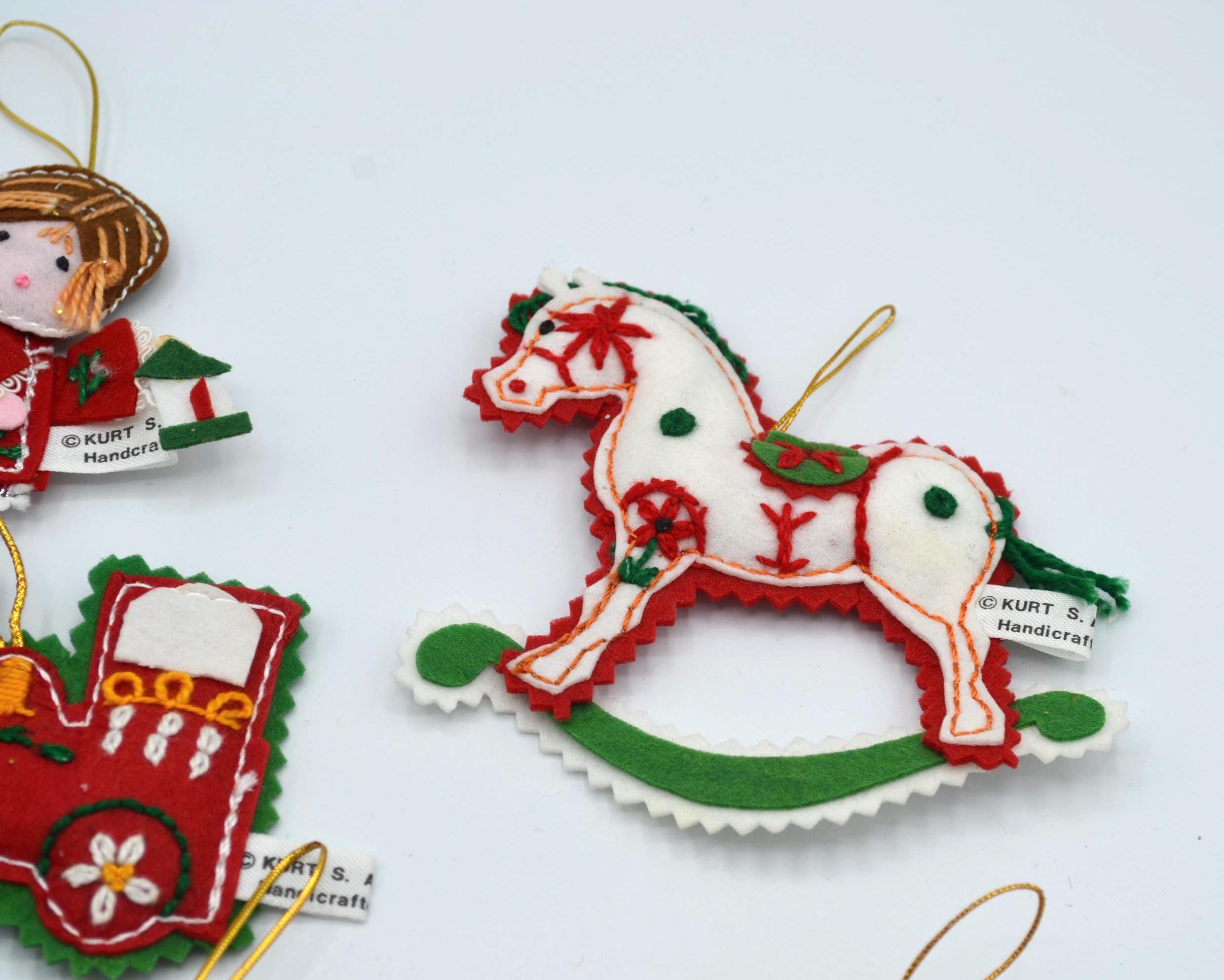 Vintage Felt Christmas Ornaments - Kurt Adler Collection of 7 - Etsy