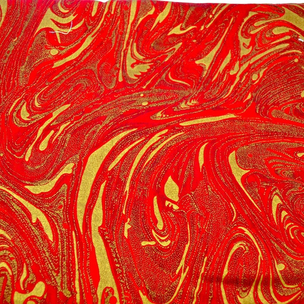 Red Gold Fabric - Etsy
