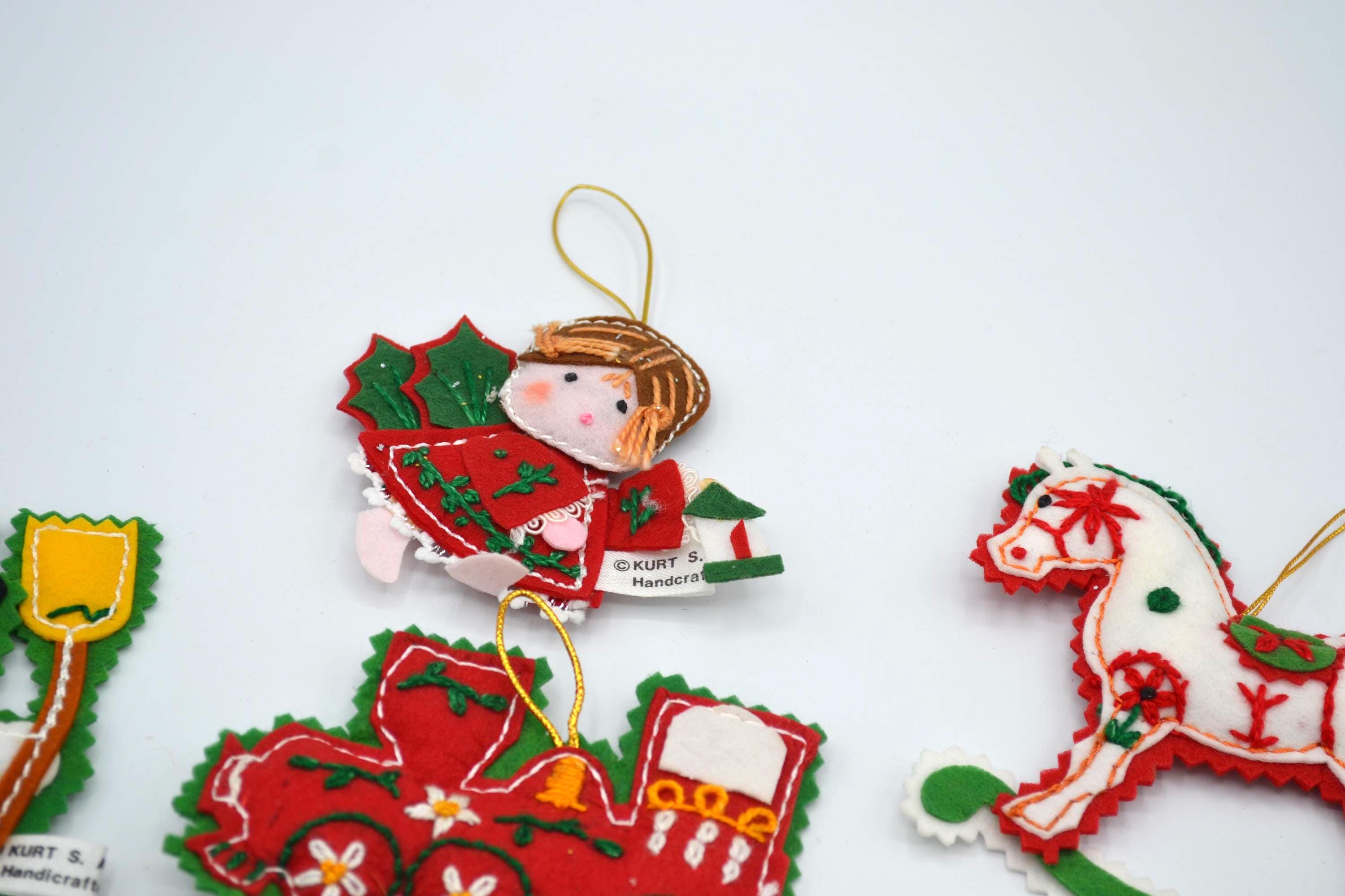 Vintage Felt Christmas Ornaments - Kurt Adler Collection of 7 - Etsy