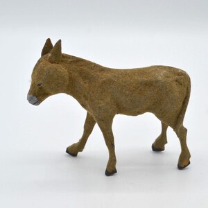 Vintage Stick Leg Donkey Flocked Wood Composition 3 Tall Christmas ...