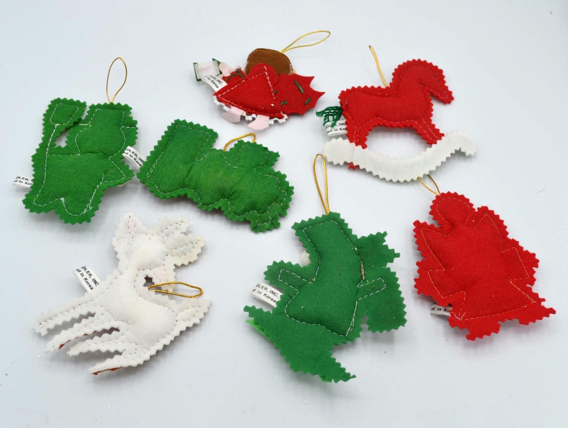 Vintage Felt Christmas Ornaments - Kurt Adler Collection of 7 - Etsy