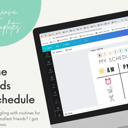 Customizeable Visual Schedule for Kids Canva Template - Etsy