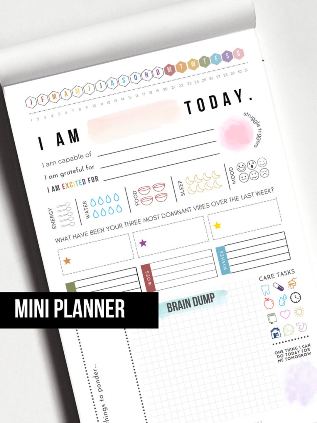 MINI SELF CARE Notepad Planner - Etsy