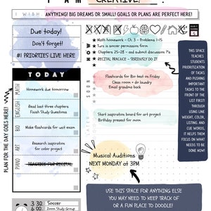 STUDENT PLANNER NOTEPAD | Adhd + Creative Productivity Planner - 8.5x11 ...