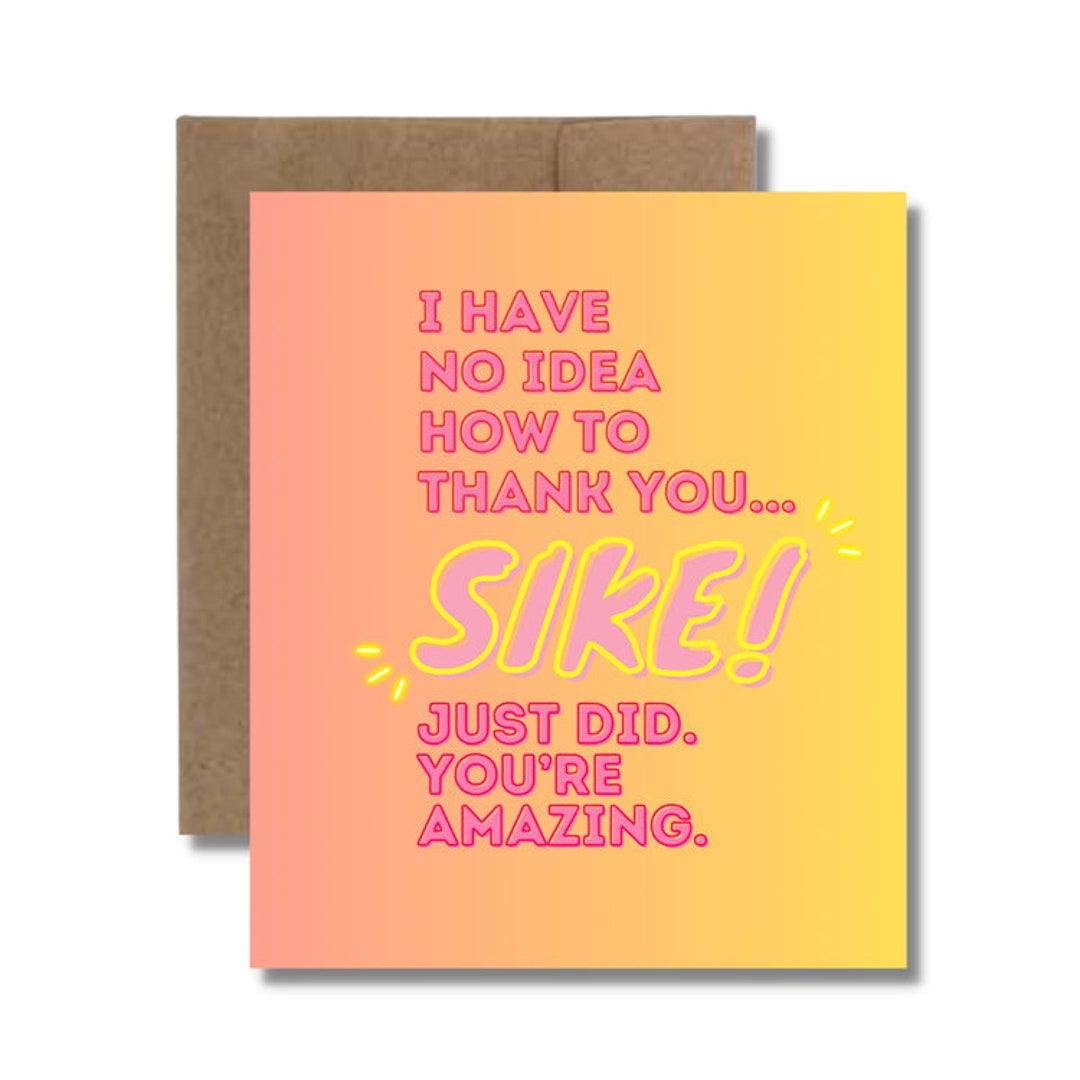 SIKE THANK YOU Greeting Card - Etsy