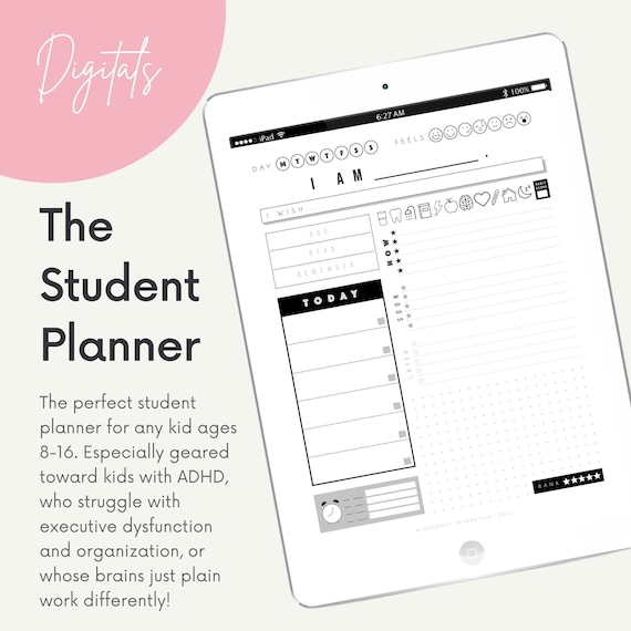Digital/printable Student Planner PDF ADHD Planner - Etsy