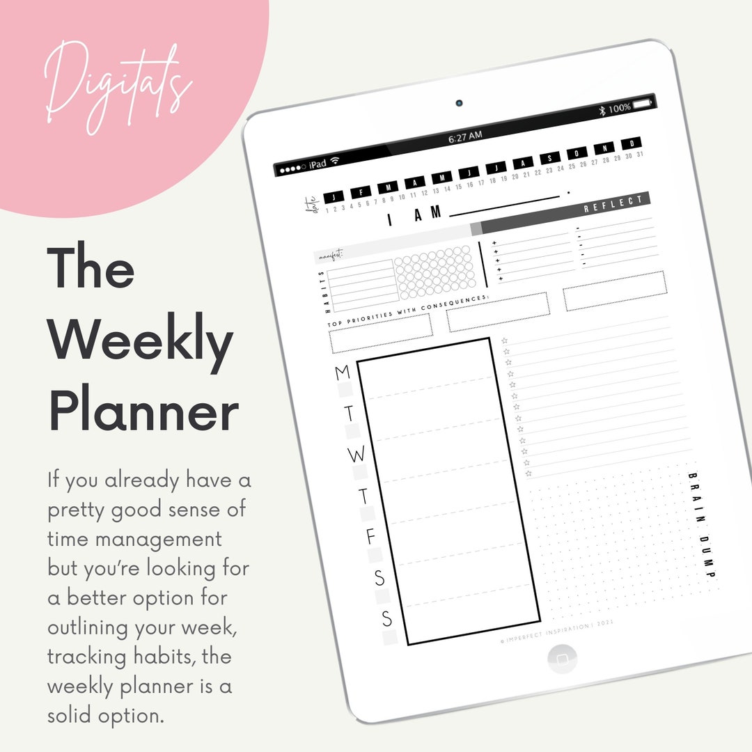 Weekly Digital/printable Planner PDF - ADHD Planner - Etsy