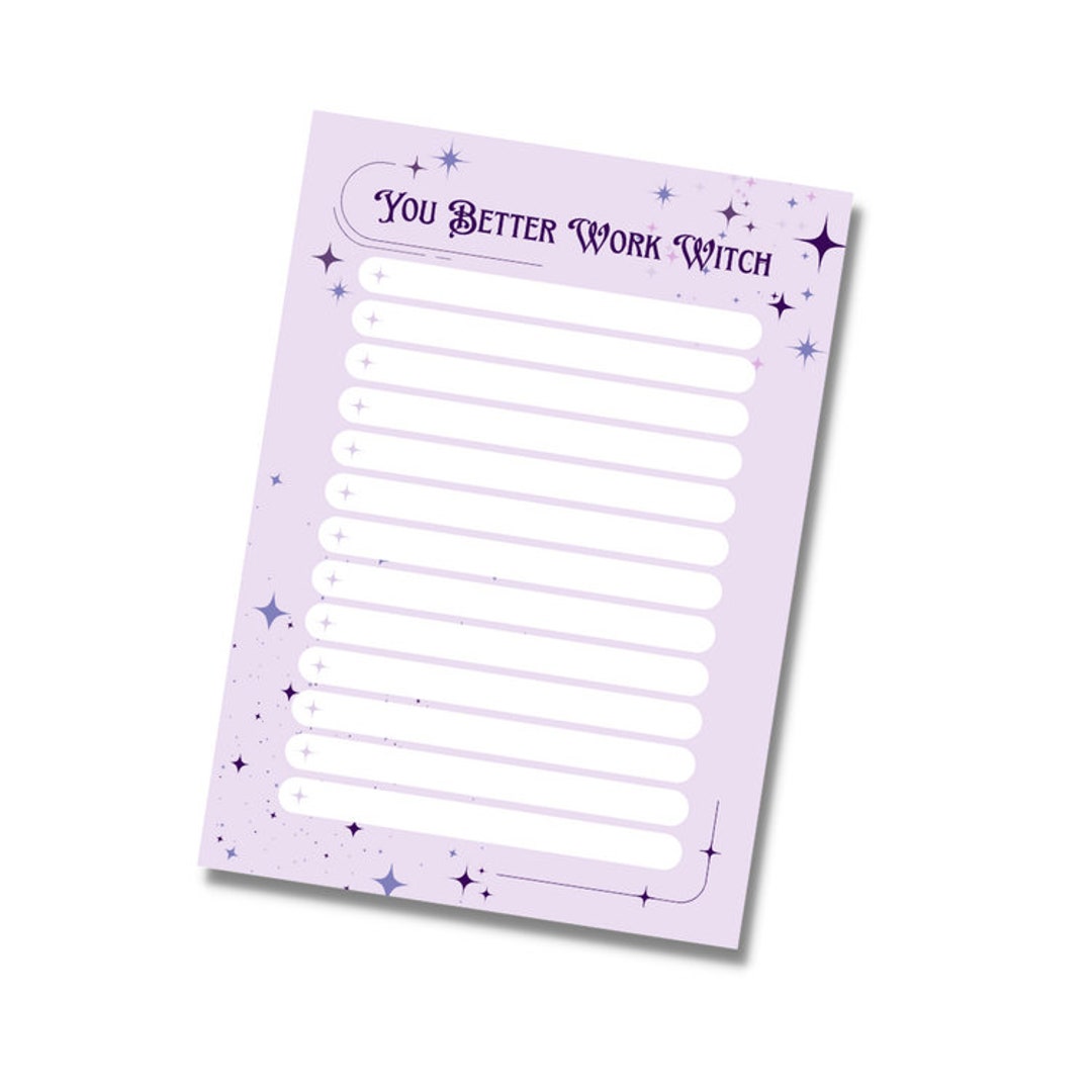 YOU BETTER Work Witch Notepad ADHD Planner Notepad 7x5 50 Pages - Etsy
