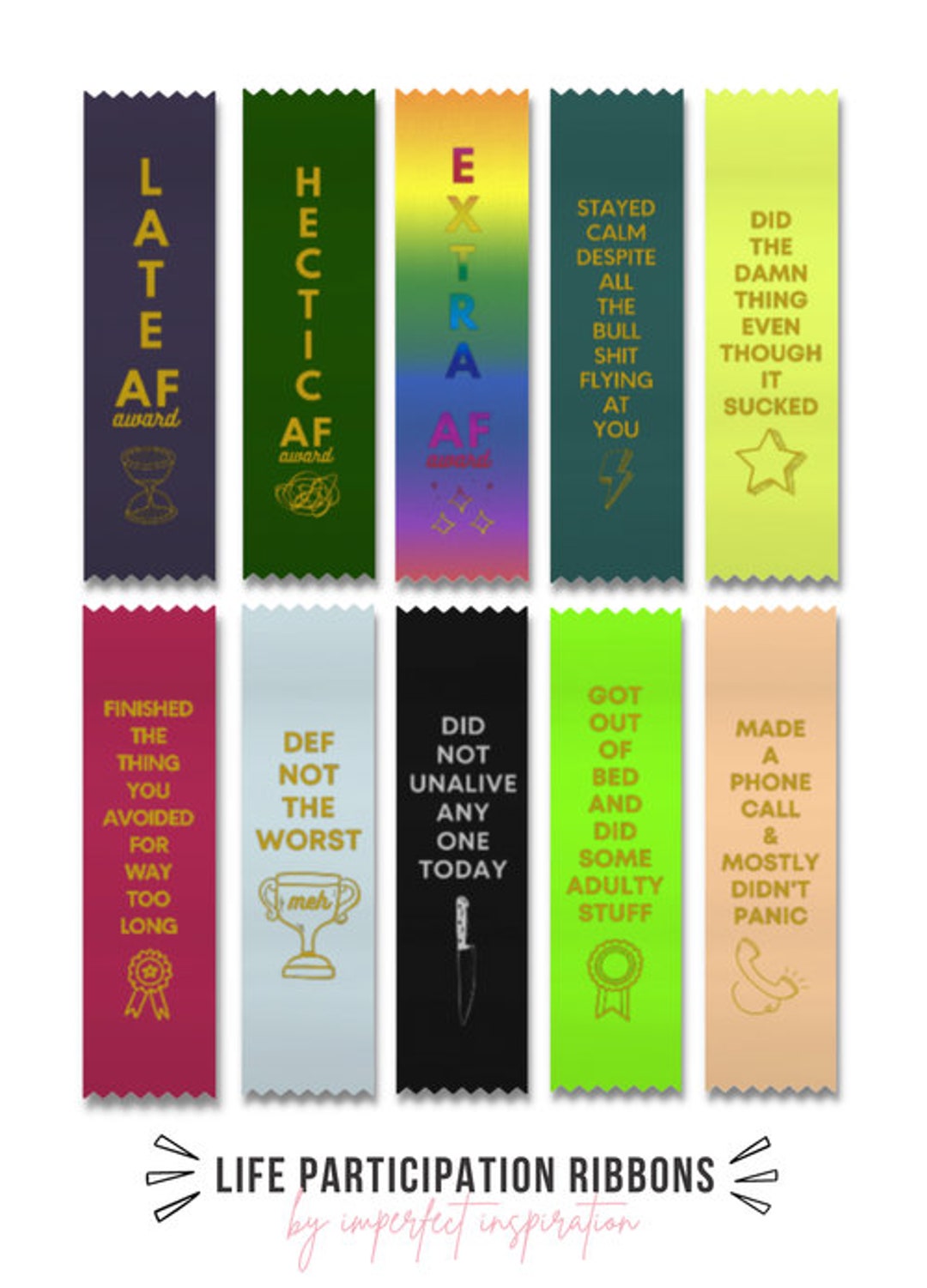 LIFE PARTICIPATION RIBBONS - Etsy