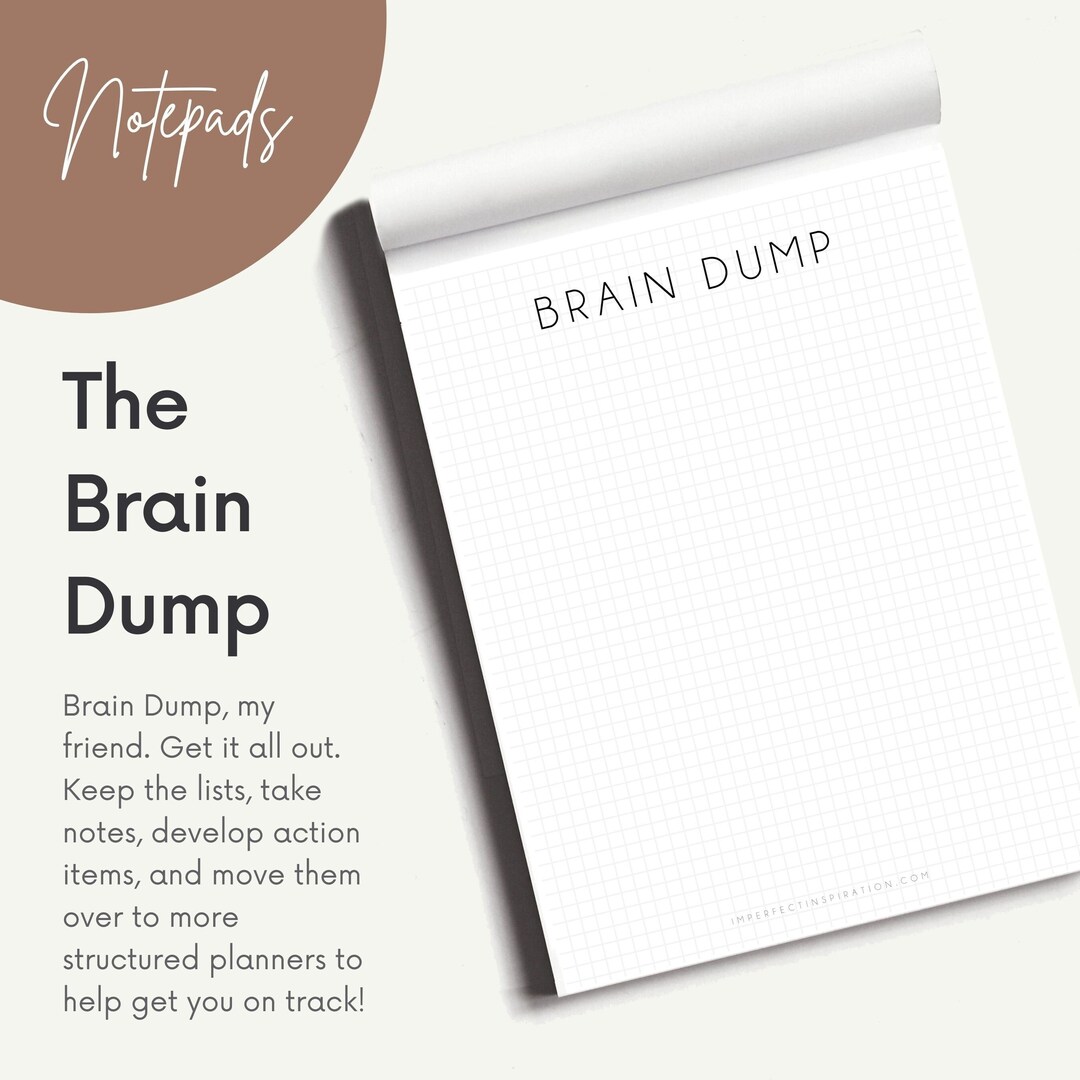 BRAIN DUMP NOTEPAD Adhd Planner Notepad 8.5x11 50 Pages - Etsy