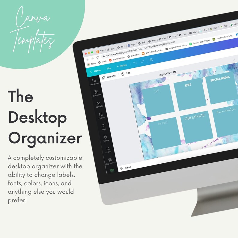 Desktop Workflow Organizer Canva Template - Etsy