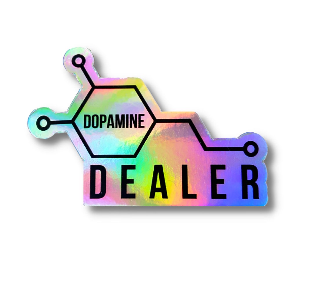 DOPAMINE DEALER Holographic ADHD Vinyl Sticker - Etsy