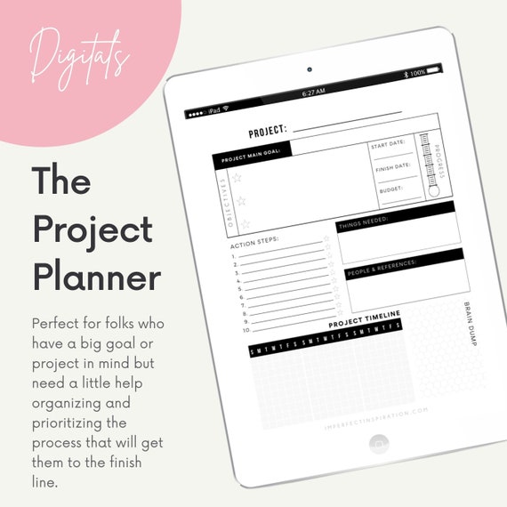 Digital/printable Project Planner ADHD Planner PDF File - Etsy