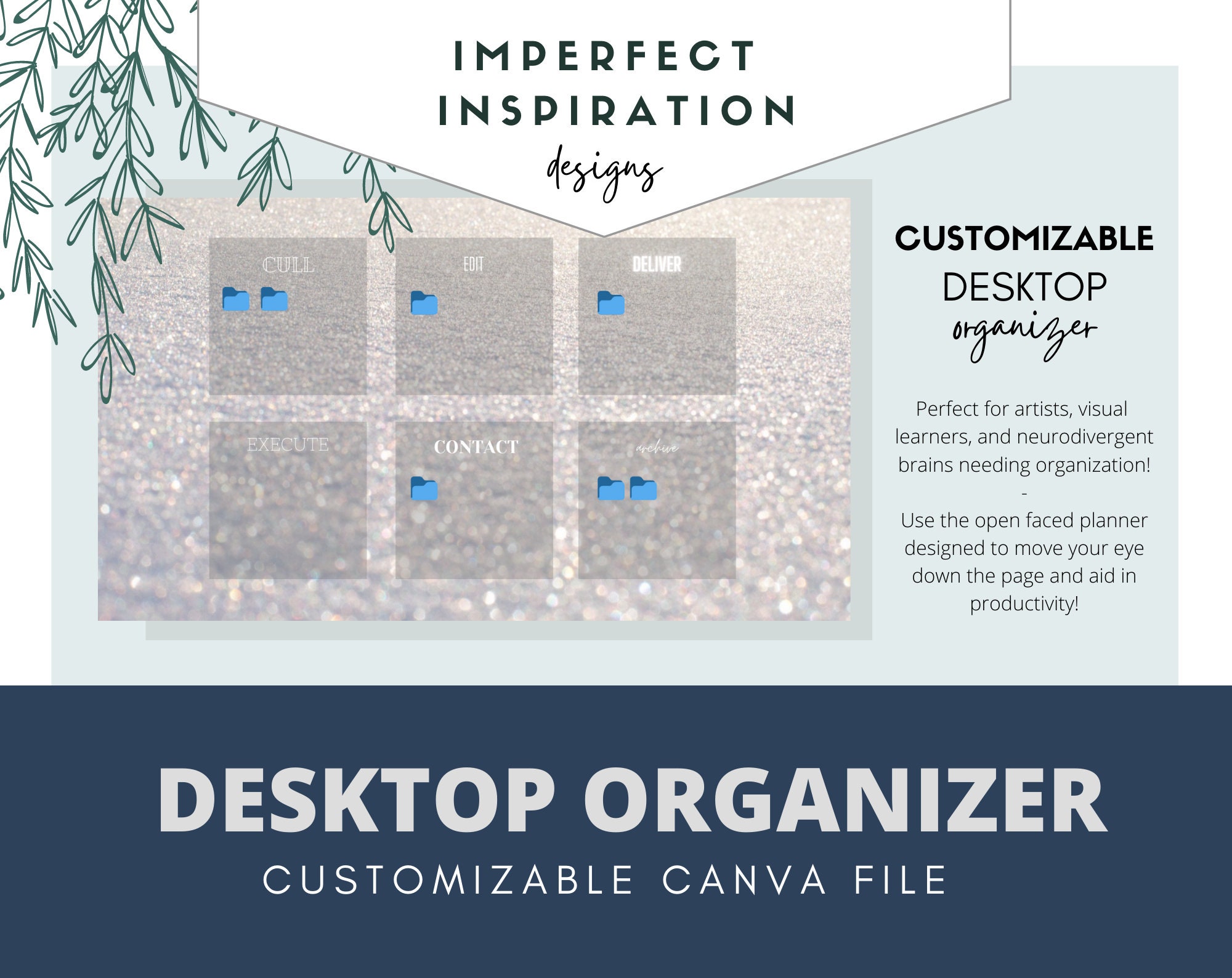 Desktop Workflow Organizer CANVA TEMPLATE Custom Kanban | Etsy
