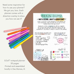 BRAIN DUMP NOTEPAD Adhd Planner Notepad 8.5x11 50 Pages - Etsy