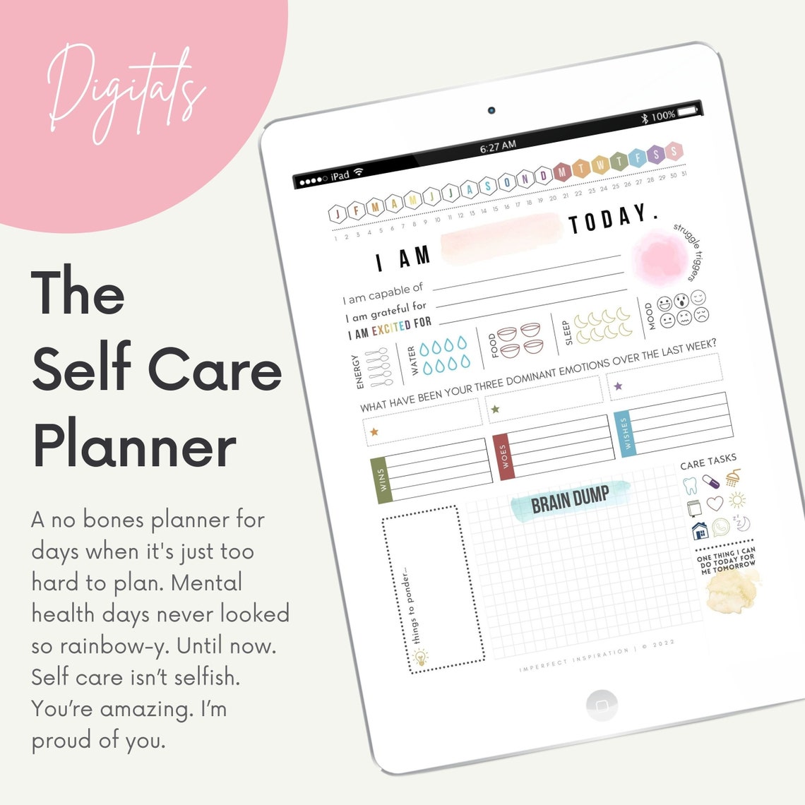 Digital/printable ADHD Self Care Planner PDF - Etsy
