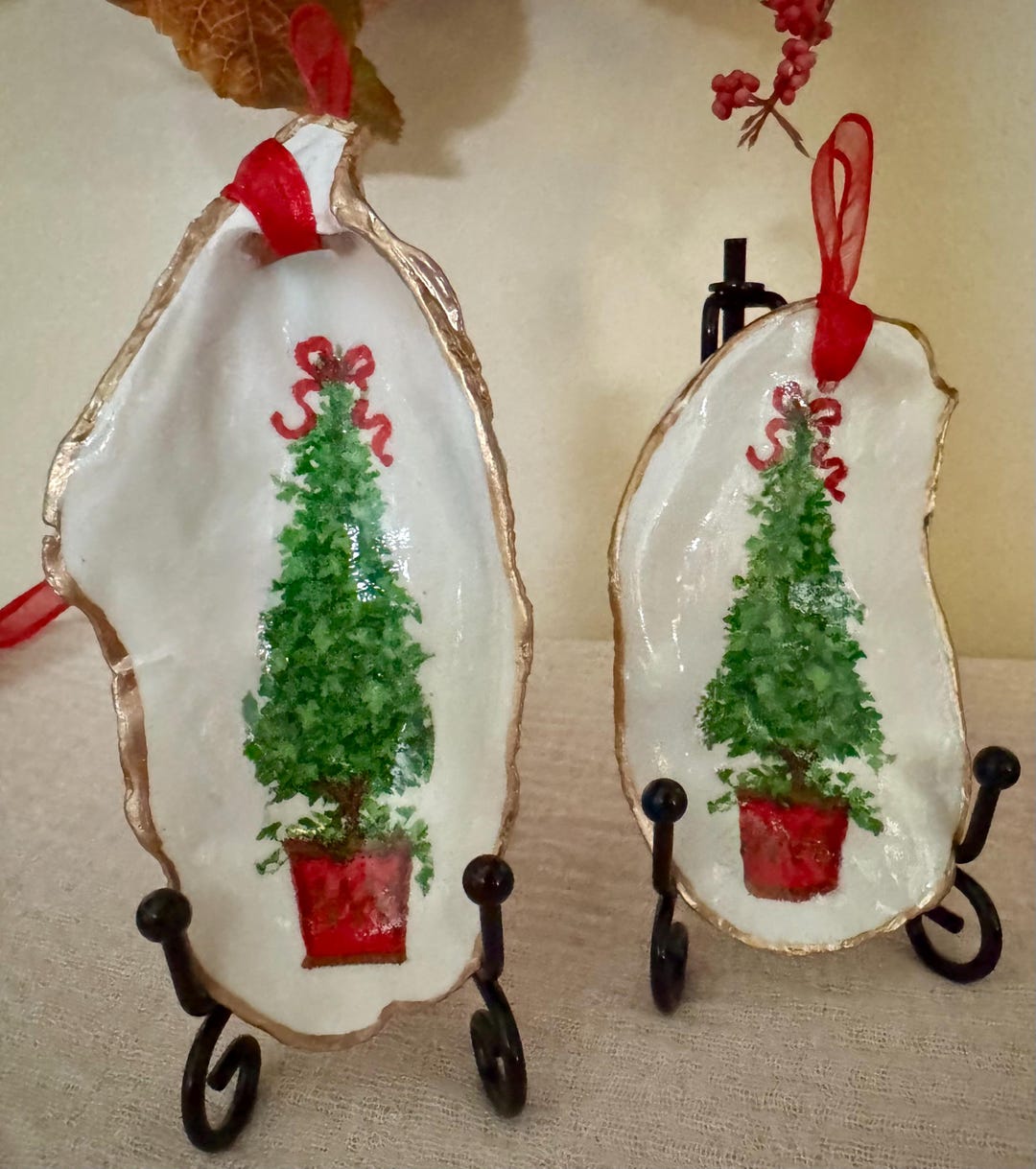 Oyster Shell Triangle Topiary: Coastal Decor - Etsy