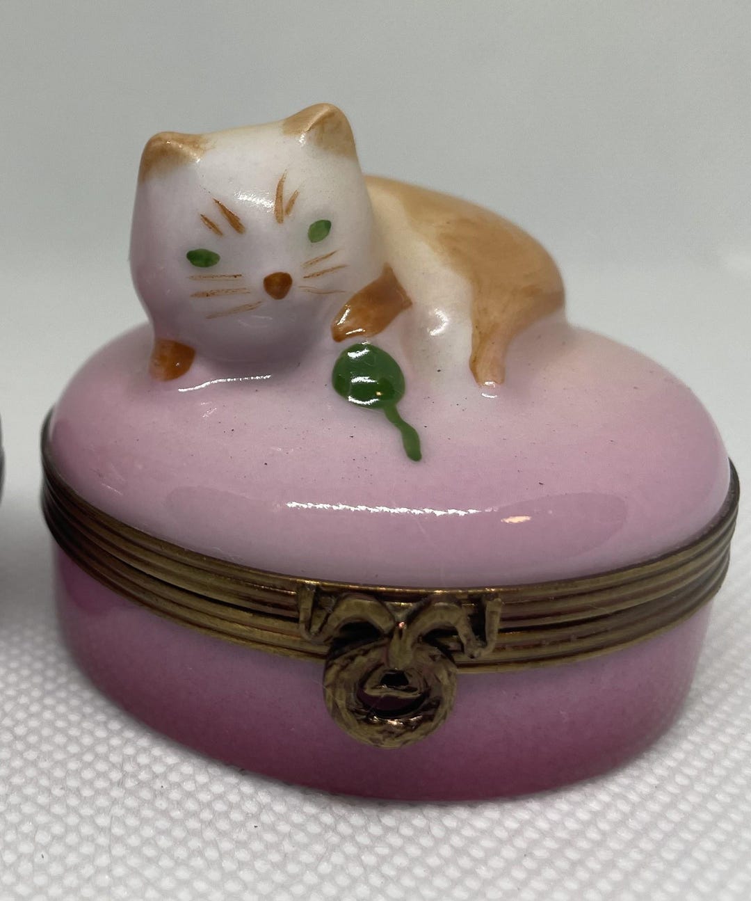 Vintage Limoges Castel Orange Cat Trinket Box From France: Tiny Cats ...