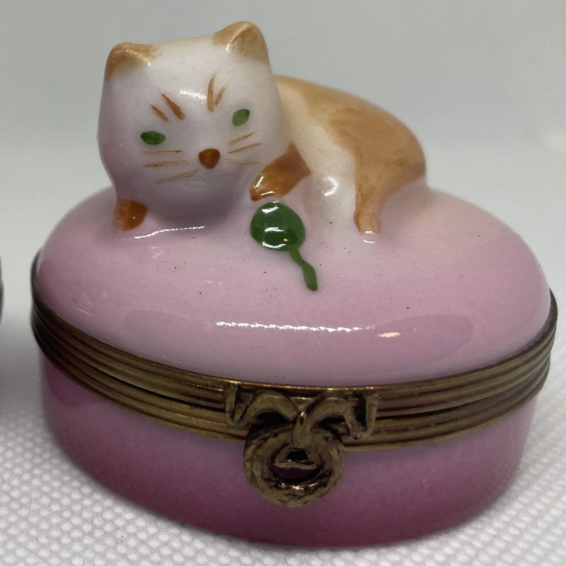 Cat Trinket Boxes Limoge - Etsy