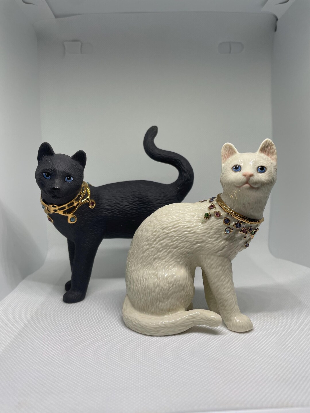 Lenox Cat Collection Retired Figurines: Diamond and Onyx No Box - Etsy