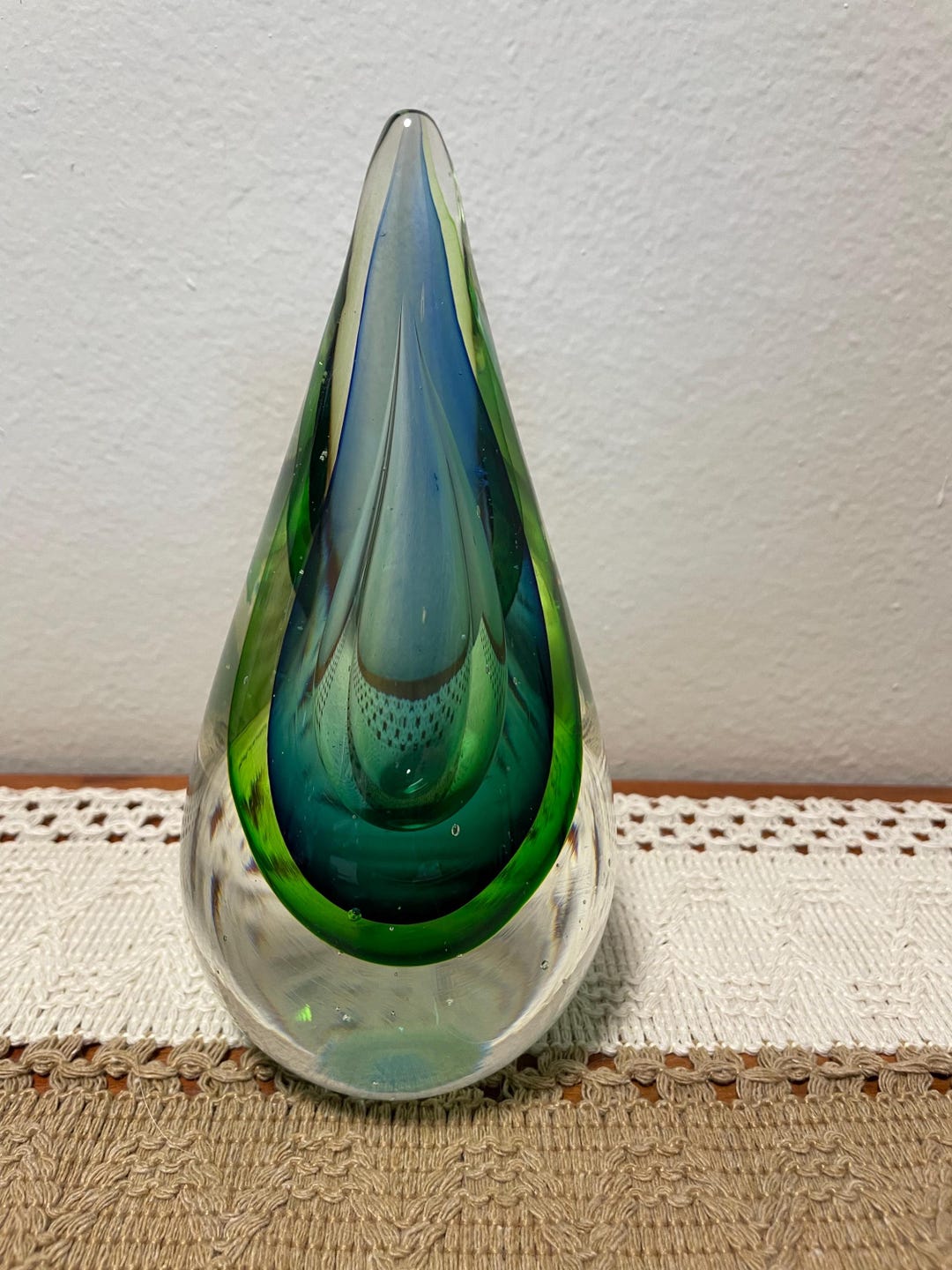 Vintage Teardrop Glass Sculpture/ Paperweight. *please Read Description ...