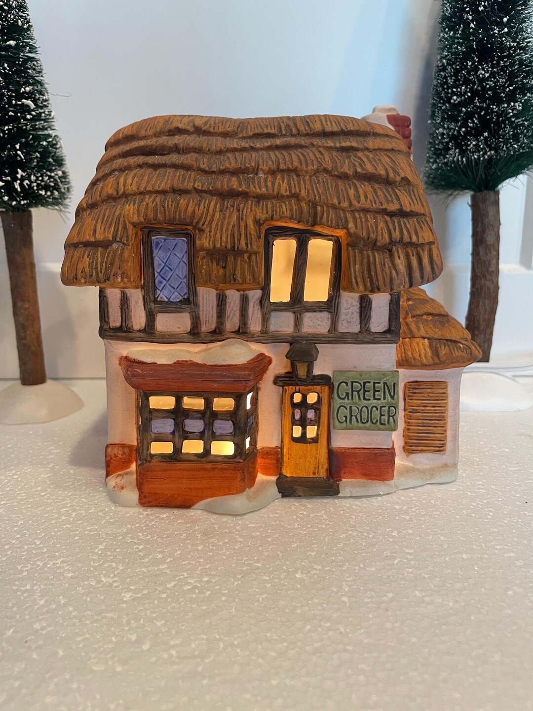 Green Grocer -vintage Department 56 - Lighted Hand Painted Porcelain ...