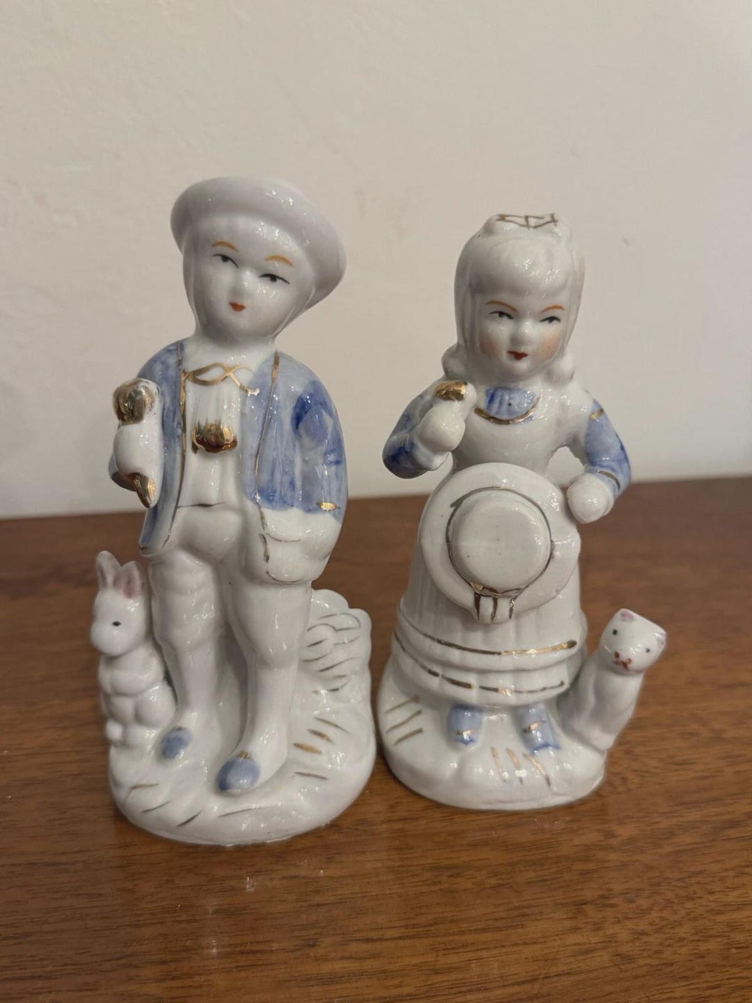 1940s Delftware Figurines: Little Boy Blue & Mary Had a Little Lamb - Etsy