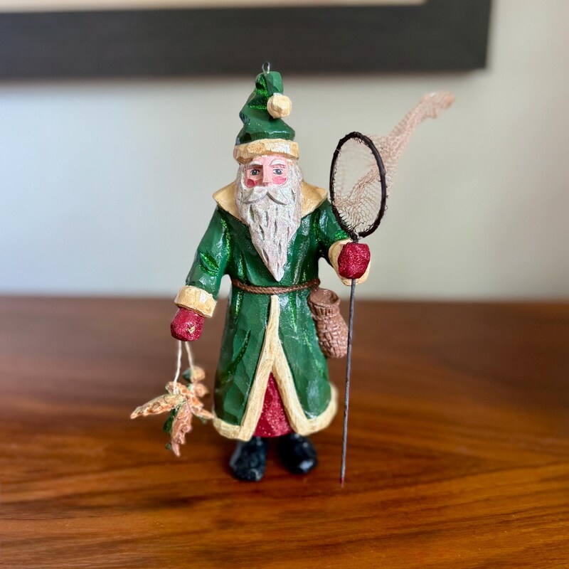 Fishing Santa Figurine - Etsy