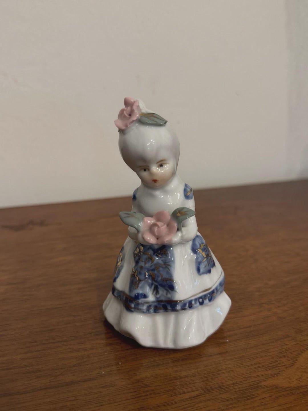 Antique Delftware Porcelain Figurine Girl - Blue and White - Etsy