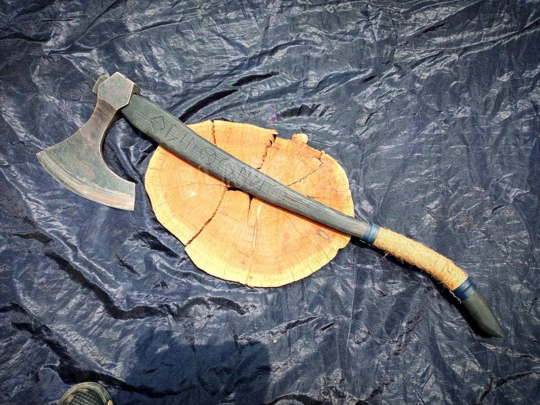 Handmade Viking Bearded Axe Carbon Steel Forged Throwing Axe With ...