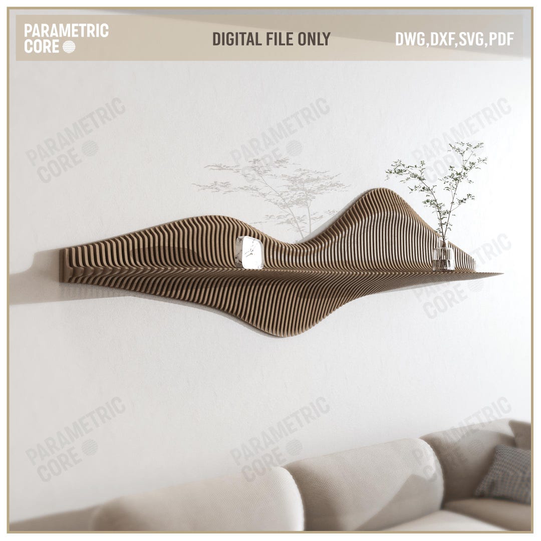 Parametric Wall Decor, Bookshelf, Art CNC Cutting Files WD1 - Etsy
