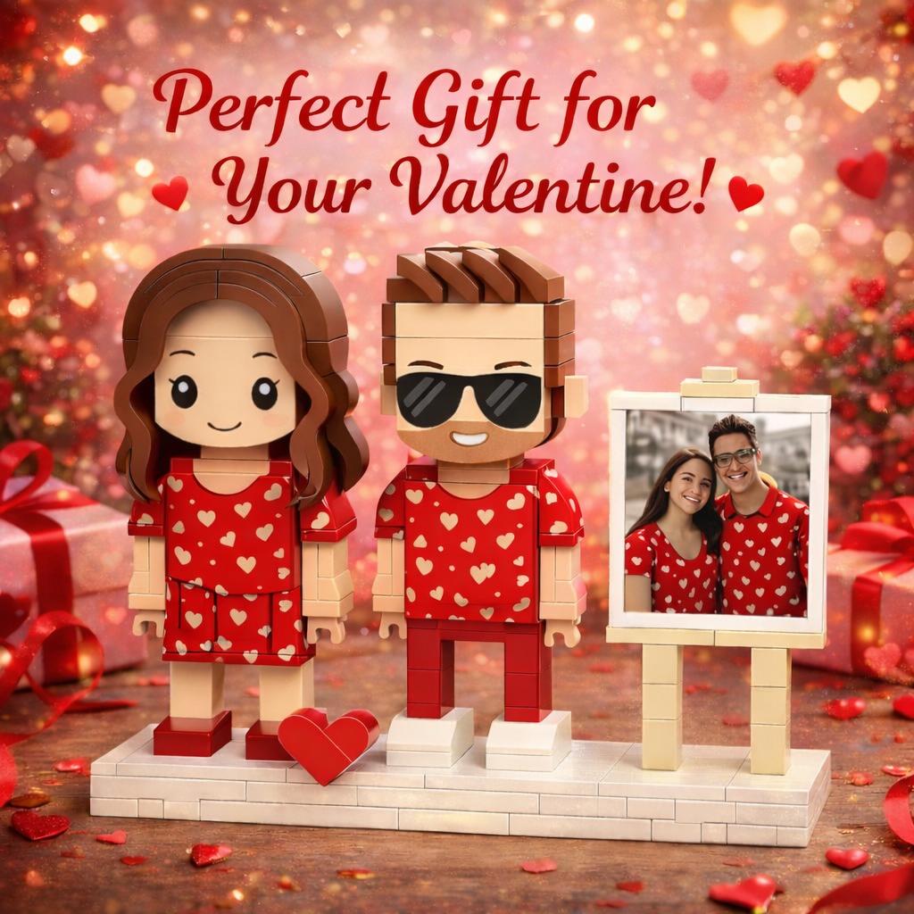 Custom Brick Couple Mini Figures, Personalized Block Art, Anniversary ...