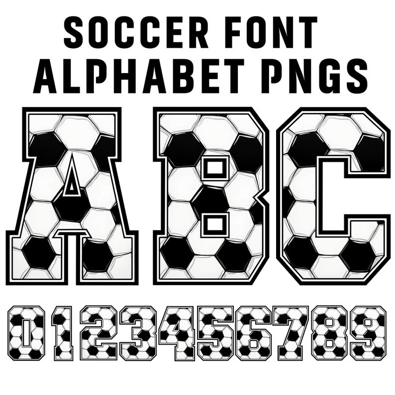 Soccer Font PNG Bundle, Varsity Letters Design, Soccer Team Alphabet ...