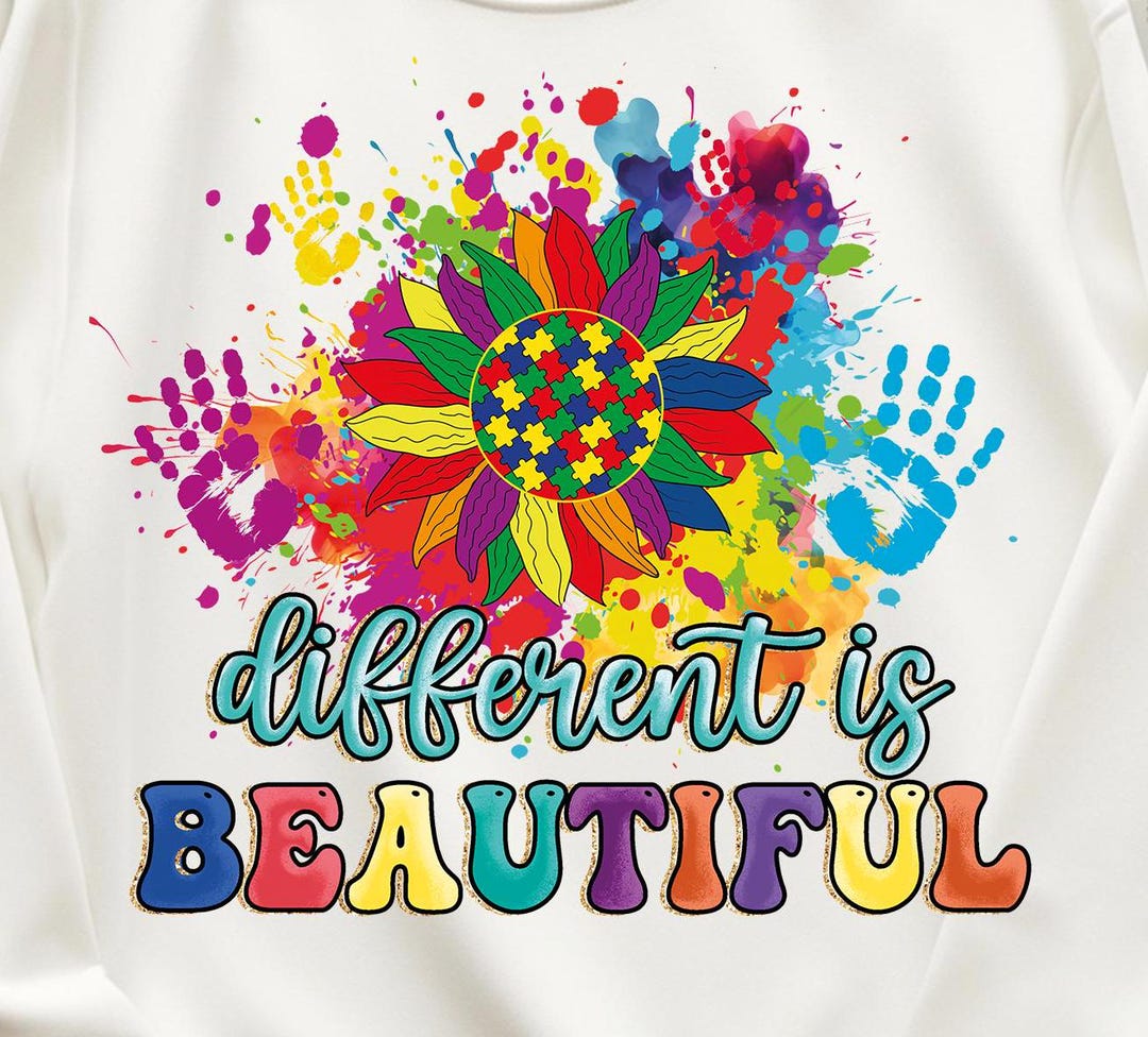 Different is Beautiful Autism PNG Sublimation Design Download, Autism ...