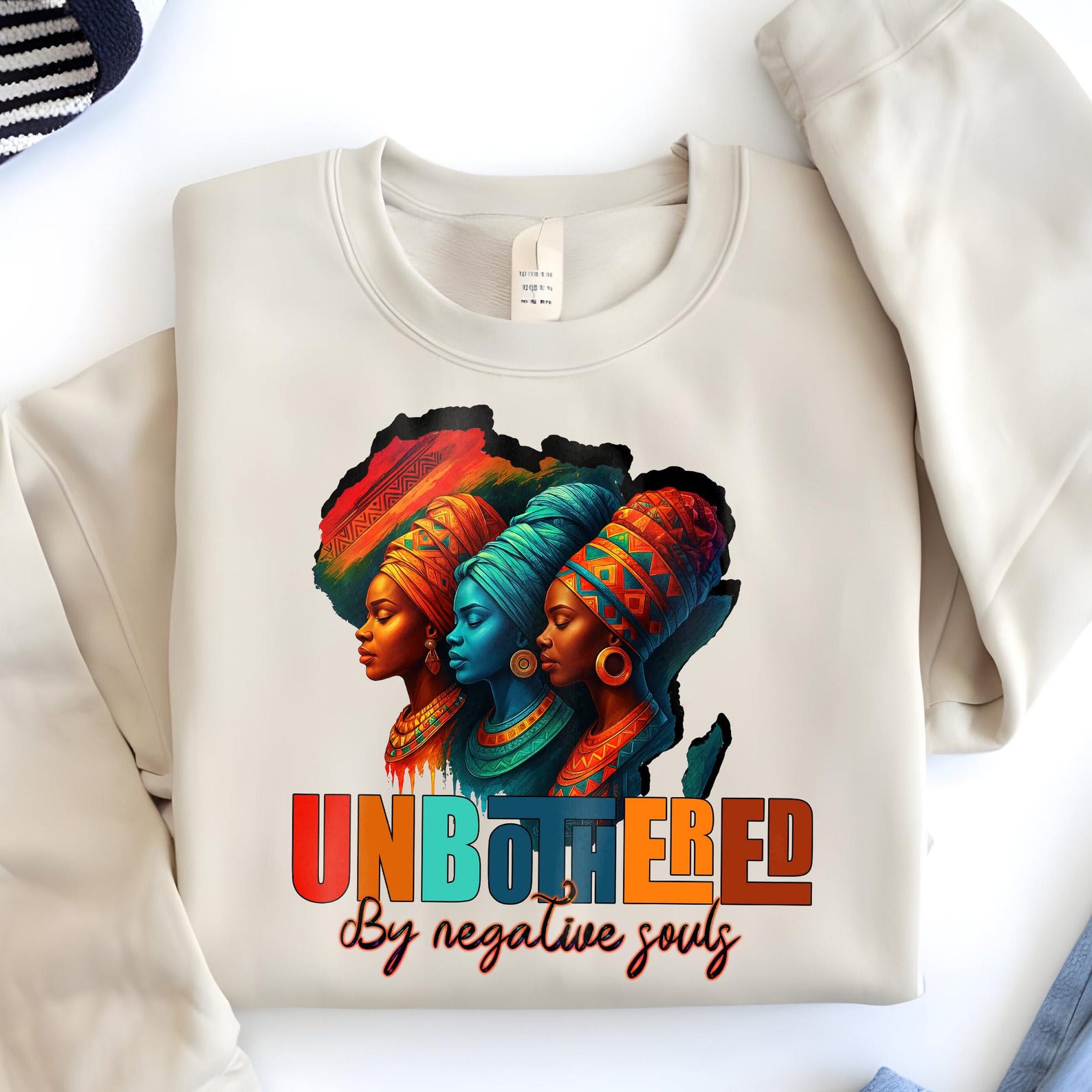 Unbothered by Negative Souls PNG, Positive Vibes T-shirt Design ...