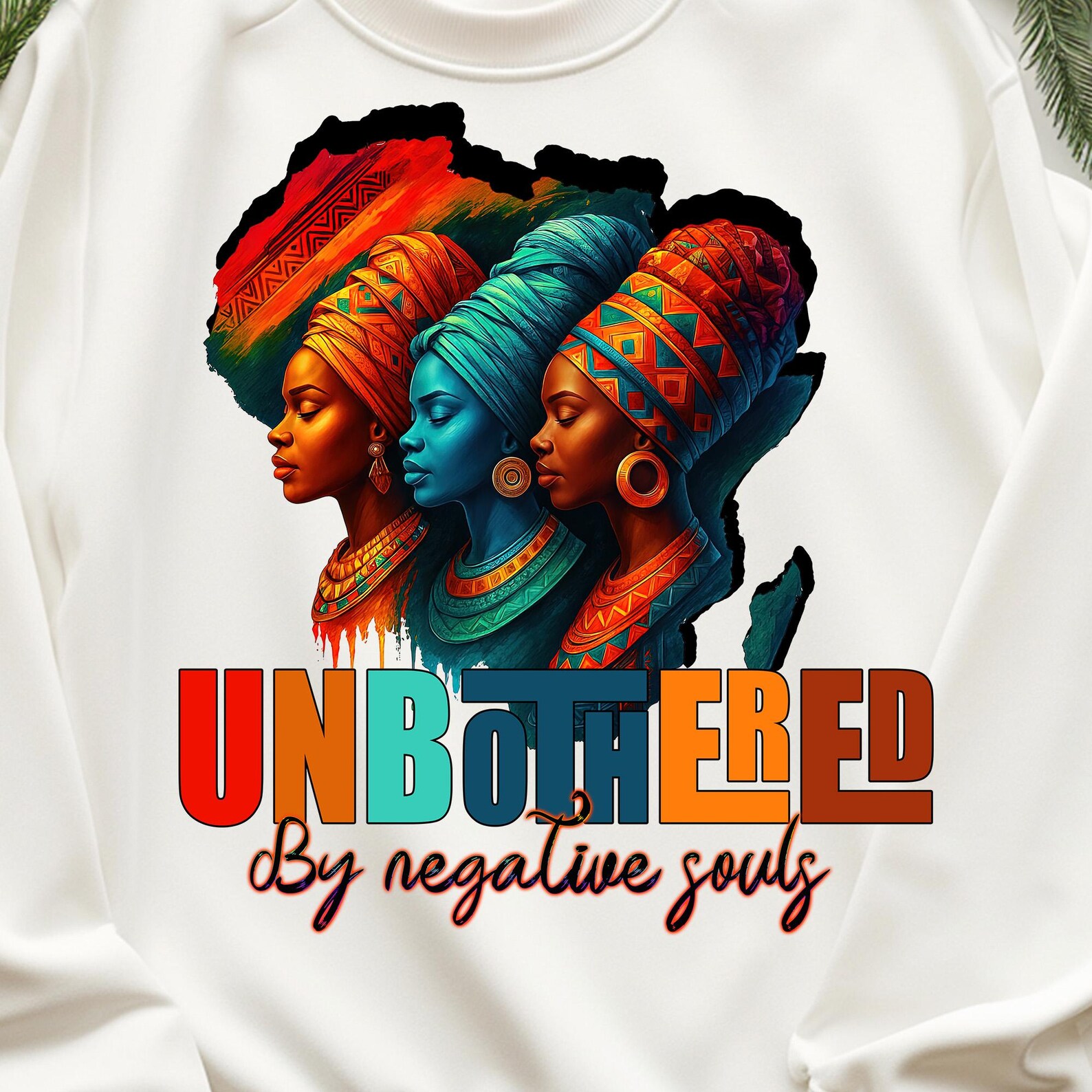 Unbothered by Negative Souls PNG, Positive Vibes T-shirt Design ...